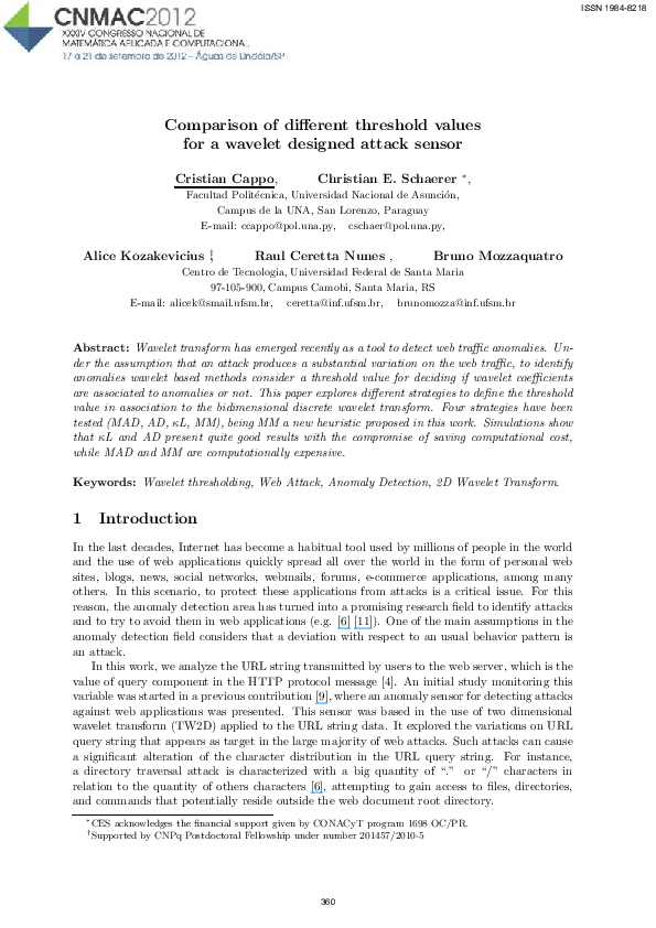 (PDF) Comparison of different threshold values for a wavelet designed ...