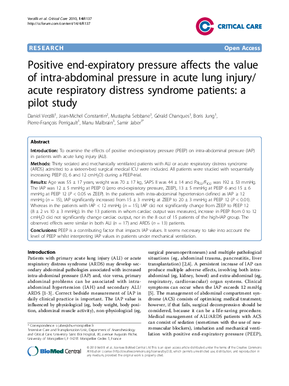 (PDF) Positive end-expiratory pressure affects the value of intra ...
