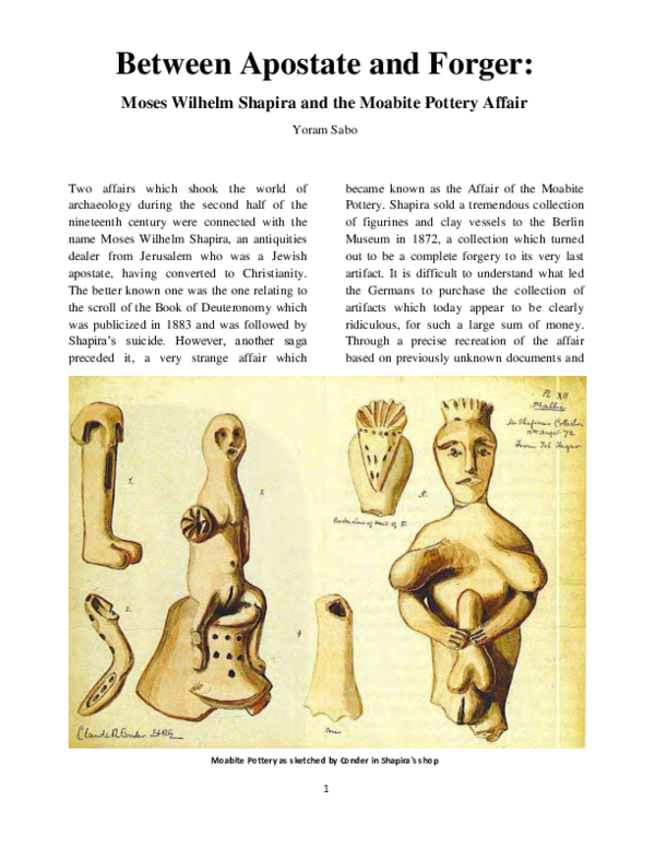 (PDF) Between Apostate and Forger: Moses Wilhelm Shapira and the ...