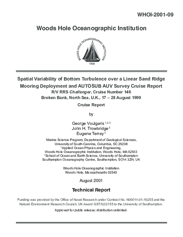 (PDF) Spatial variability of bottom turbulence over a linear sand ridge ...