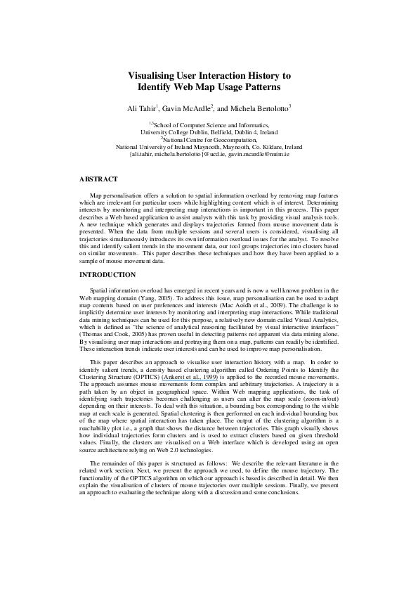 Pdf Visualising User Interaction History To Identify Web Map Usage Patterns