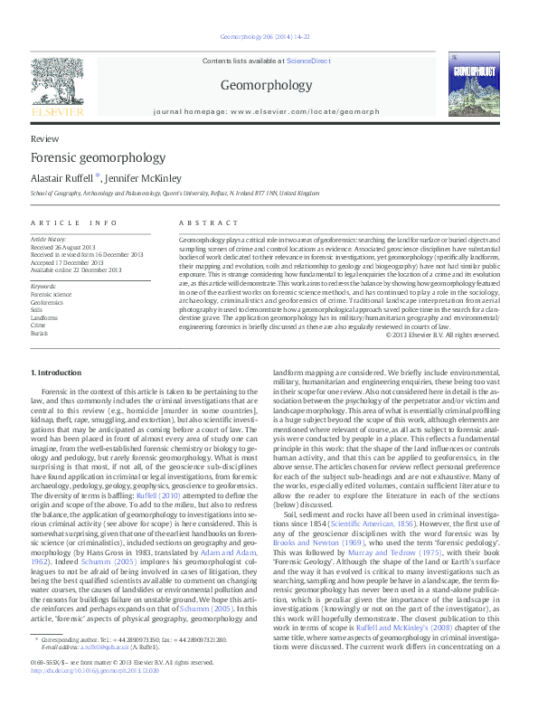 (PDF) Forensic geomorphology
