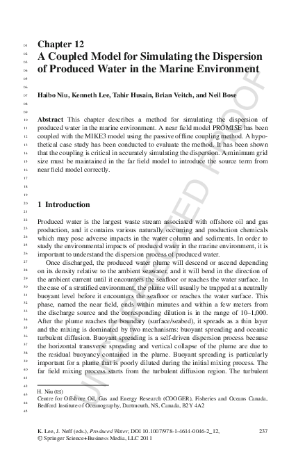 (PDF) A Coupled Model for Simulating the Dispersion of Produced Water ...