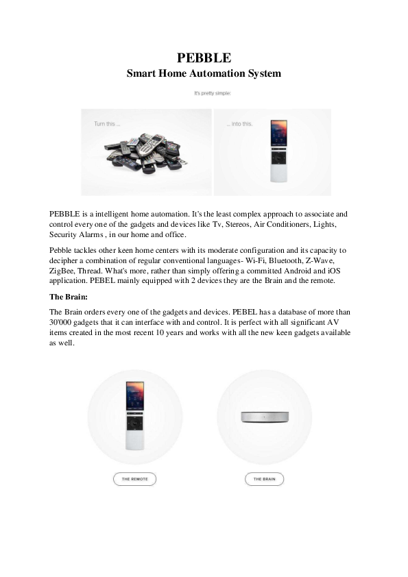 (PDF) PEBBLE Smart Home Automation System