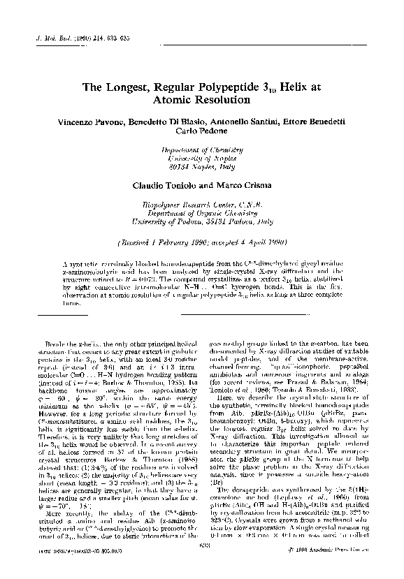 (PDF) The longest, regular polypeptide 310 helix at atomic resolution