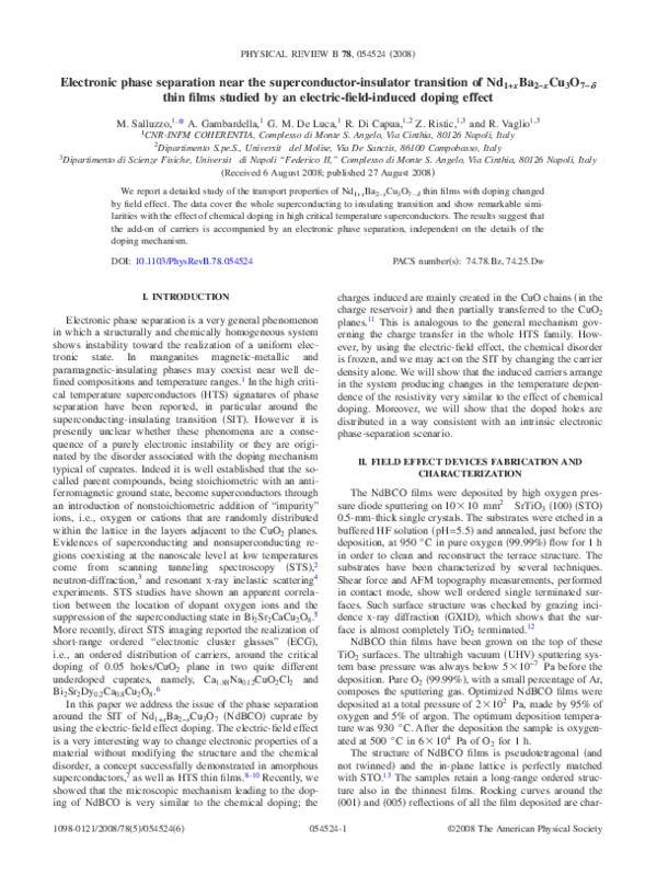 (PDF) Electronic phase separation near the superconductor-insulator ...