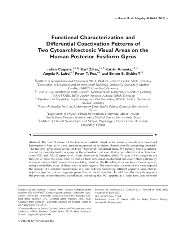 Pdf Functional Characterization And Differential Coactivation Patterns Of Two