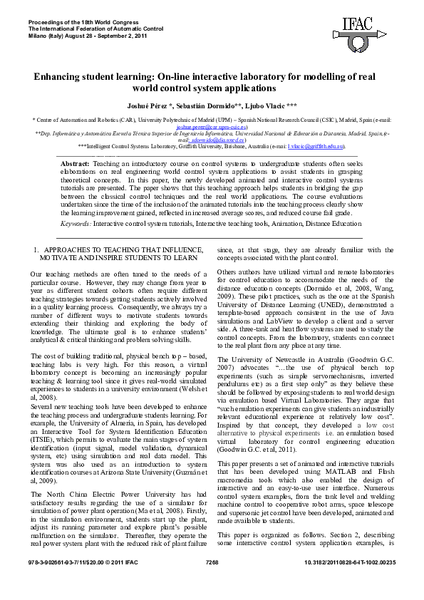 (PDF) Enhancing Student Learning: On-Line Interactive Laboratory for ...