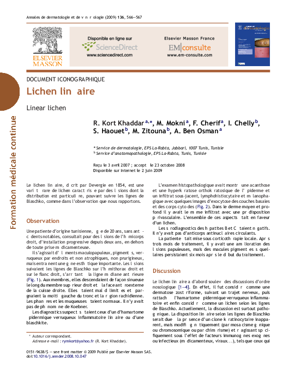 (PDF) Lichen linéaire