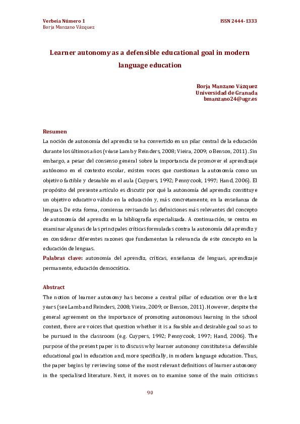 (PDF) Learner Autonomy | Pablo Reinoso - Academia.edu