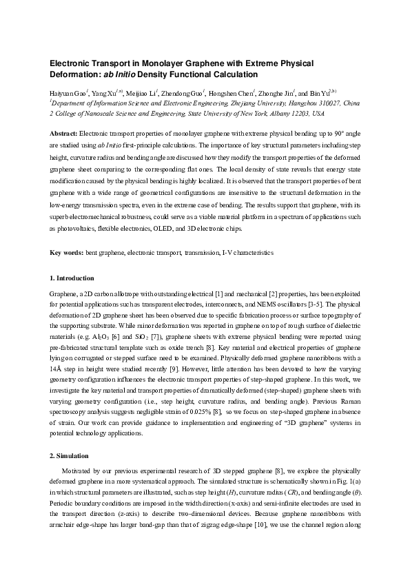 (PDF) Electronic transport in monolayer graphene with extreme physical ...