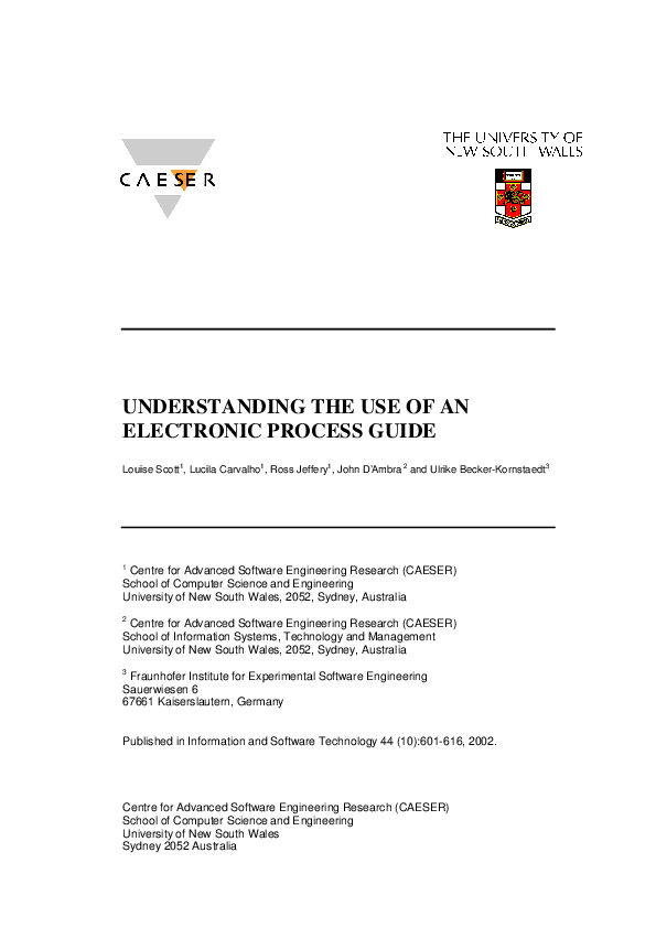 (PDF) Understanding the use of an electronic process guide