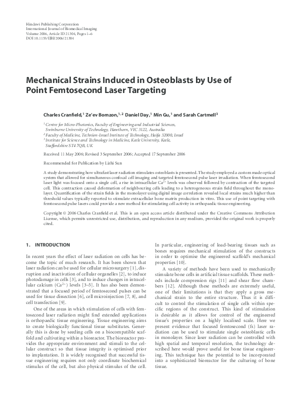 (PDF) Mechanical strains induced in osteoblasts by use of point ...