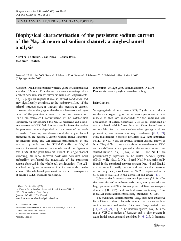 (PDF) Biophysical characterisation of the persistent sodium current of ...