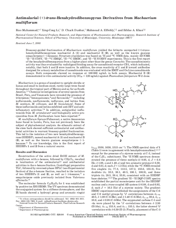 (PDF) Antimicrobial and Antiparasitic (+)-trans-Hexahydrodibenzopyrans ...