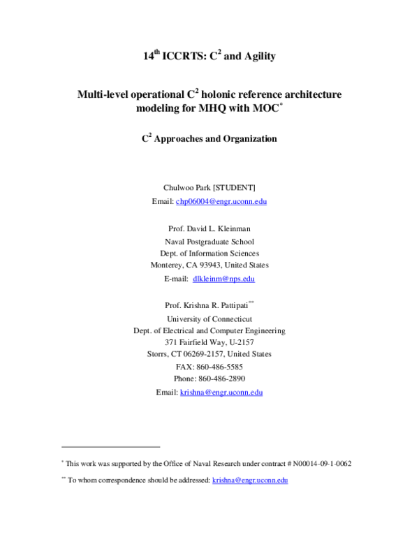 (PDF) Multi-level Operational C2 Holonic Reference Architecture ...