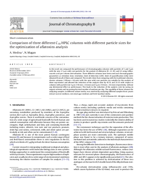 (PDF) Comparison of three different C18 HPLC columns with different particle sizes for the ...