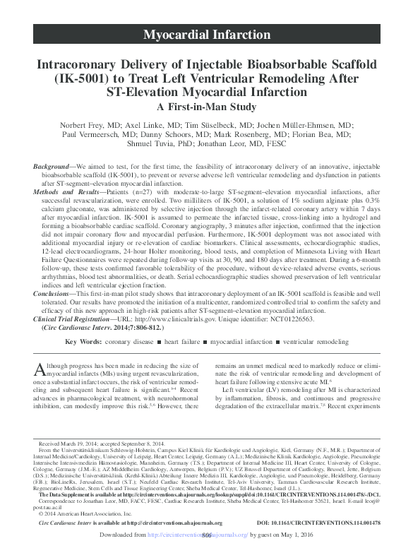 (PDF) Intracoronary delivery of injectable bioabsorbable scaffold (IK ...