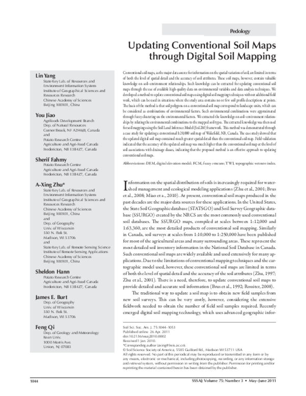 (PDF) Updating Conventional Soil Maps through Digital Soil Mapping