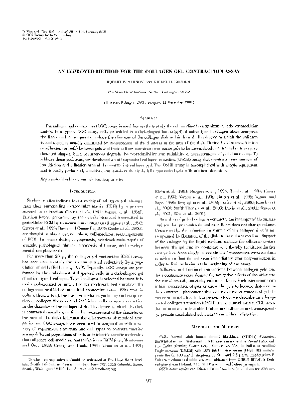 (PDF) AN IMPROVED METHOD FOR THE COLLAGEN GEL CONTRACTION ASSAY
