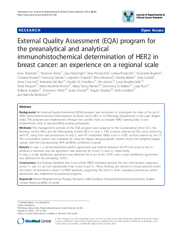(PDF) External Quality Assessment (EQA) program for the preanalytical ...
