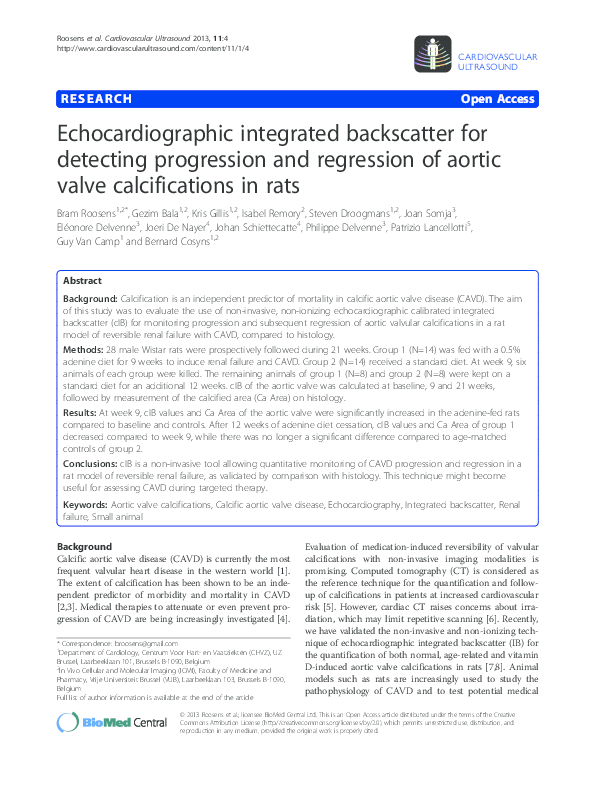 (PDF) Echocardiographic integrated backscatter for assessing reduction ...