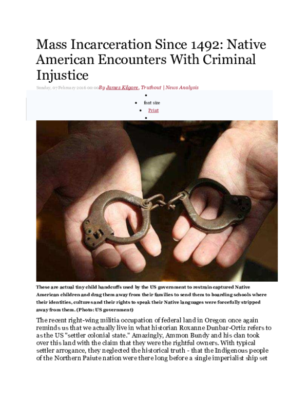 (PDF) Mass Incarceration Since 1492: Native American Encounters With ...