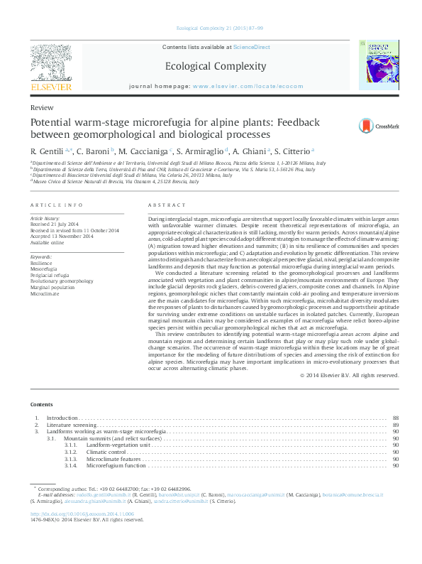 (PDF) Potential warm-stage microrefugia for alpine plants: Feedback ...