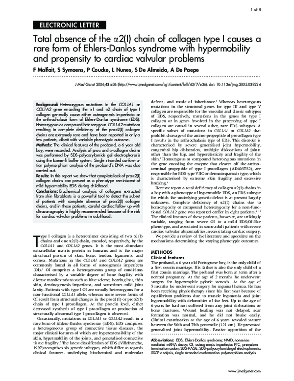 (PDF) Total absence of the 2(I) chain of collagen type I causes a rare ...
