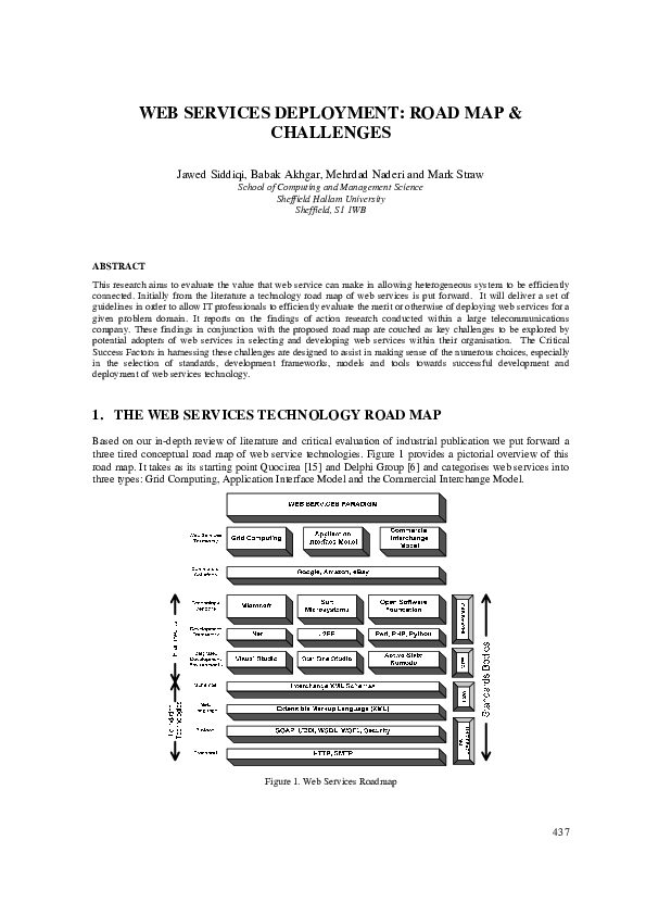(PDF) Web Services Deployment: Road Map & Challenges