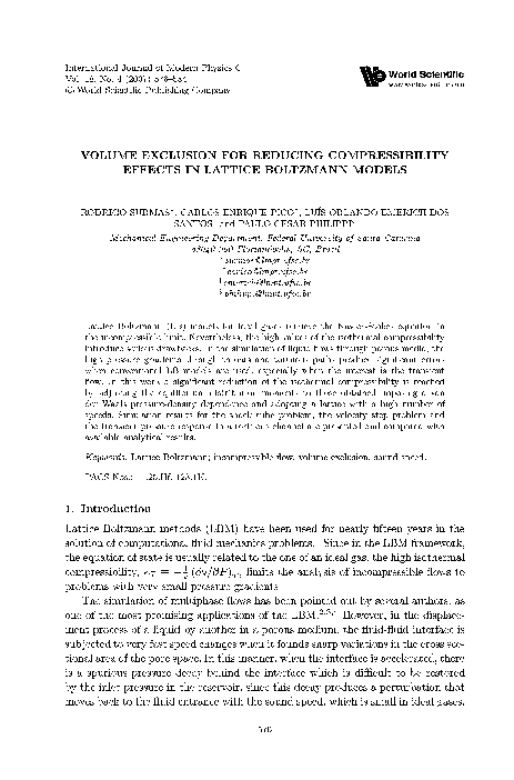 (PDF) Volume exclusion for reducing compressibility effects in lattice ...