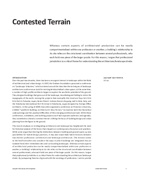 (PDF) Contested Terrain: Professional Jurisdiction as a Frame for ...