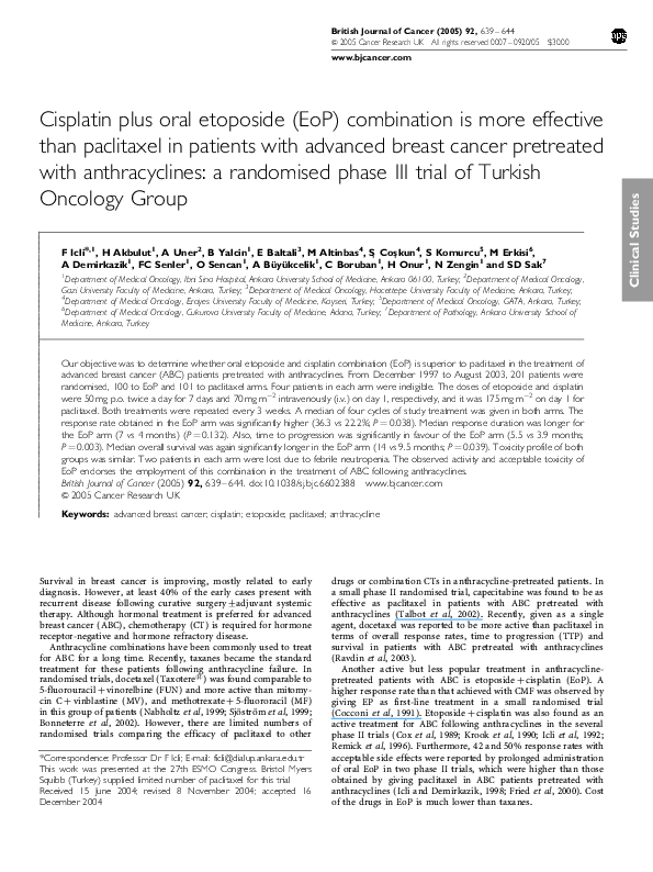 (PDF) Cisplatin plus oral etoposide (EoP) combination is more effective ...