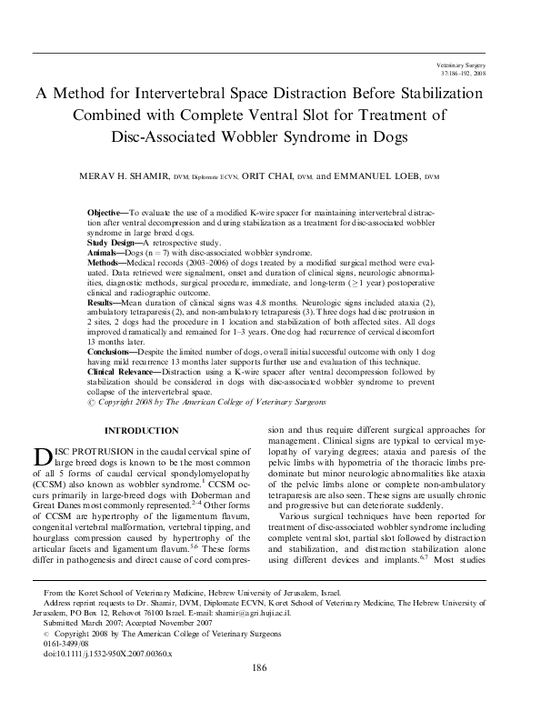 (PDF) A Method for Intervertebral Space Distraction Before ...