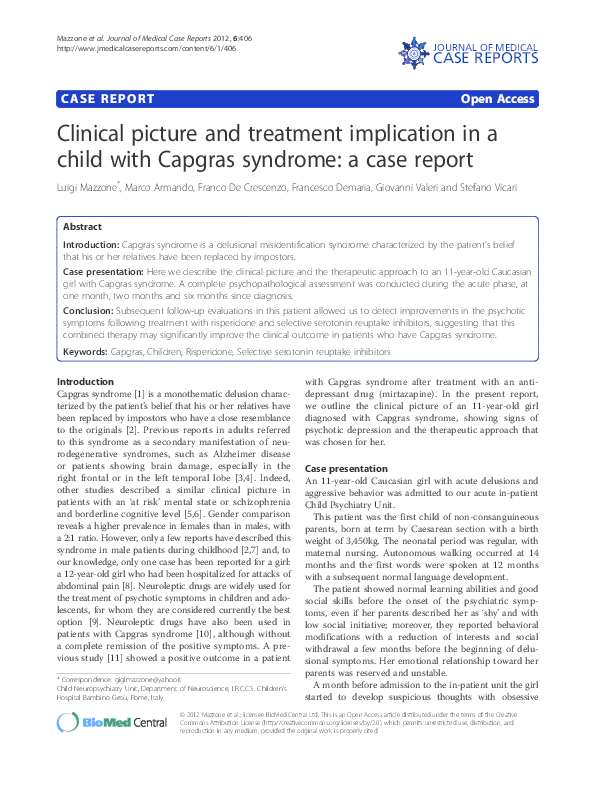 (PDF) Clinical picture and treatment implication in a child with ...