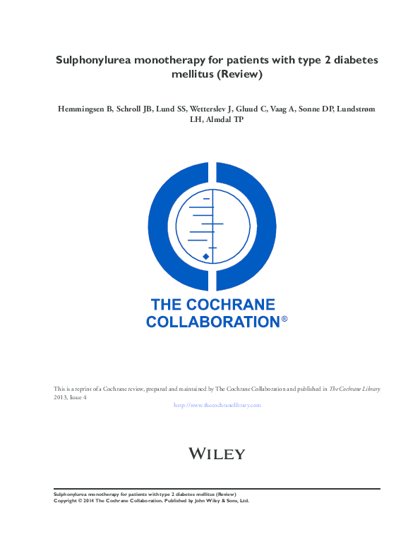 (PDF) Sulphonylurea monotherapy for patients with type 2 diabetes ...