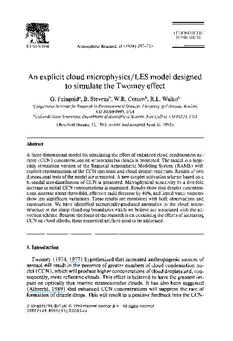 (PDF) An explicit cloud microphysics/LES model designed to simulate the ...