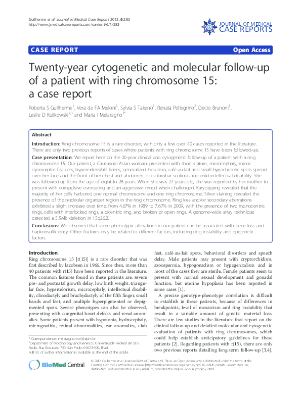 (PDF) Twenty-year cytogenetic and molecular follow-up of a patient with ...