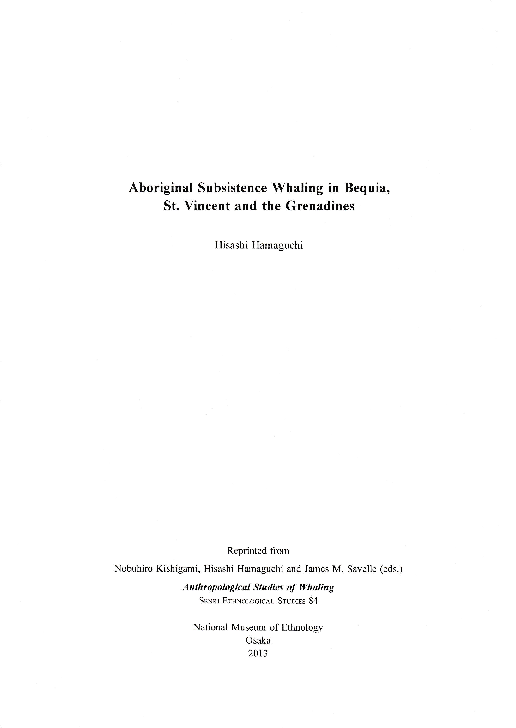 (PDF) Aboriginal Subsistence Whaling in Bequia, St. Vincent and the ...