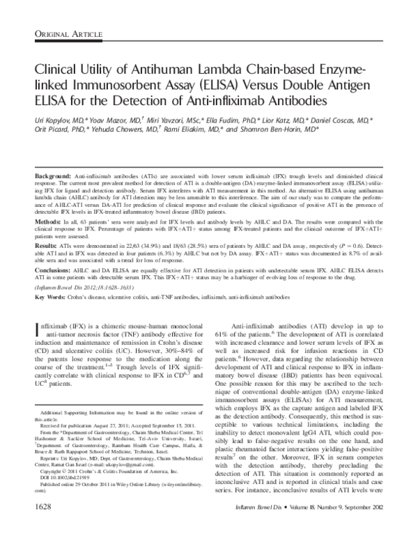(PDF) Detection of infliximab in breast milk of nursing mothers with inflammatory bowel disease ...