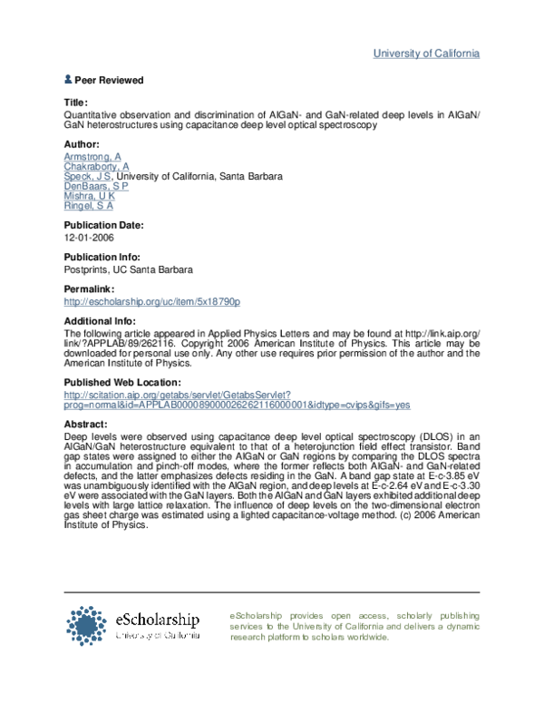 (PDF) Quantitative observation and discrimination of AlGaN- and GaN ...