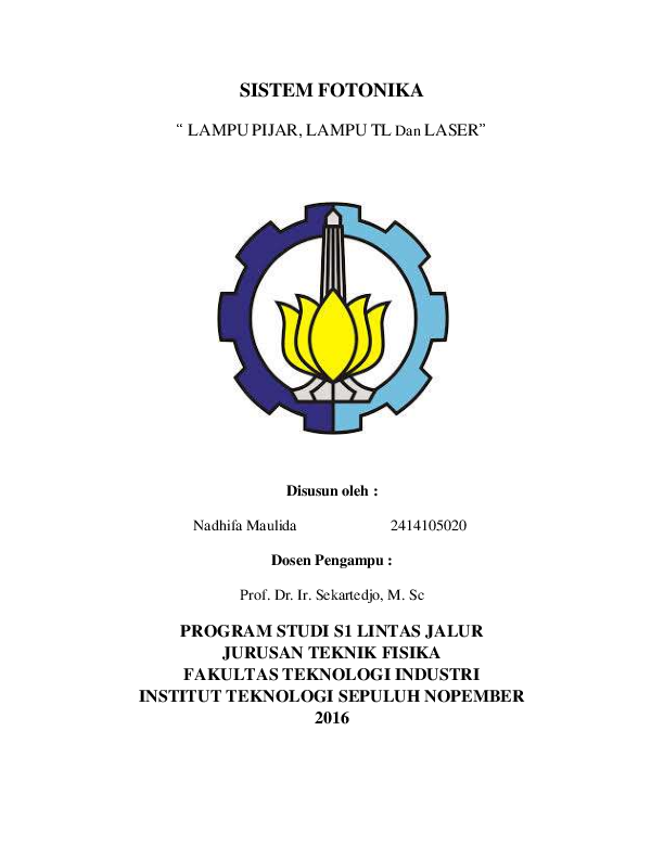 (PDF) Tugas 1 Sumber cahaya Laser lampu TL lampu Pijar (1)