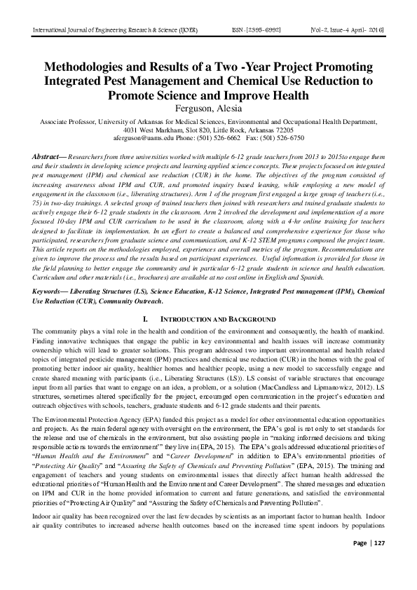(PDF) Methodologies and Results of a Two -Year Project Promoting ...