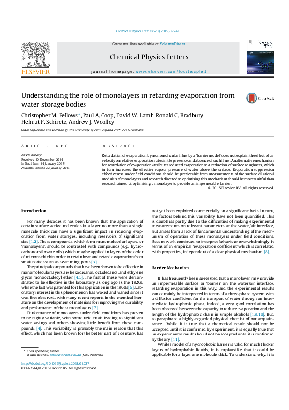 (PDF) Understanding the role of monolayers in retarding evaporation ...