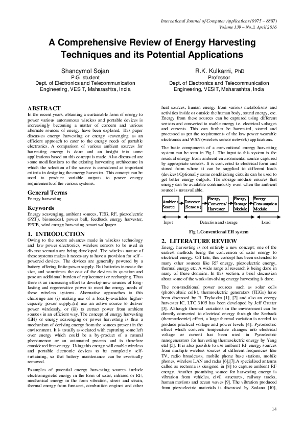 (PDF) A Comprehensive Review of Energy Harvesting Techniques and its ...