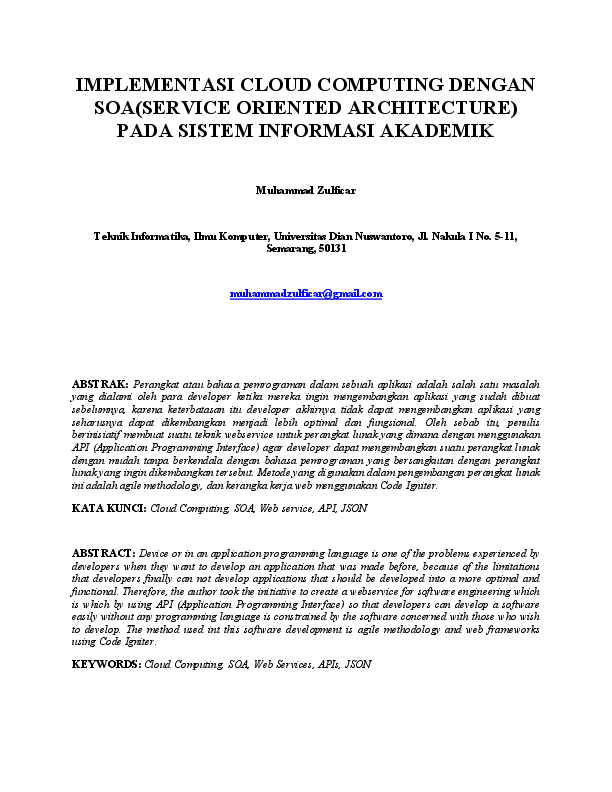 Pdf Implementasi Cloud Computing Dengan Soaservice Oriented Architecture Pada Sistem