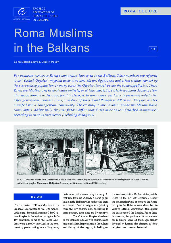 (PDF) Roma Muslims in the Balkans