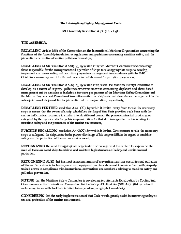 (DOC) The International Safety Management Code