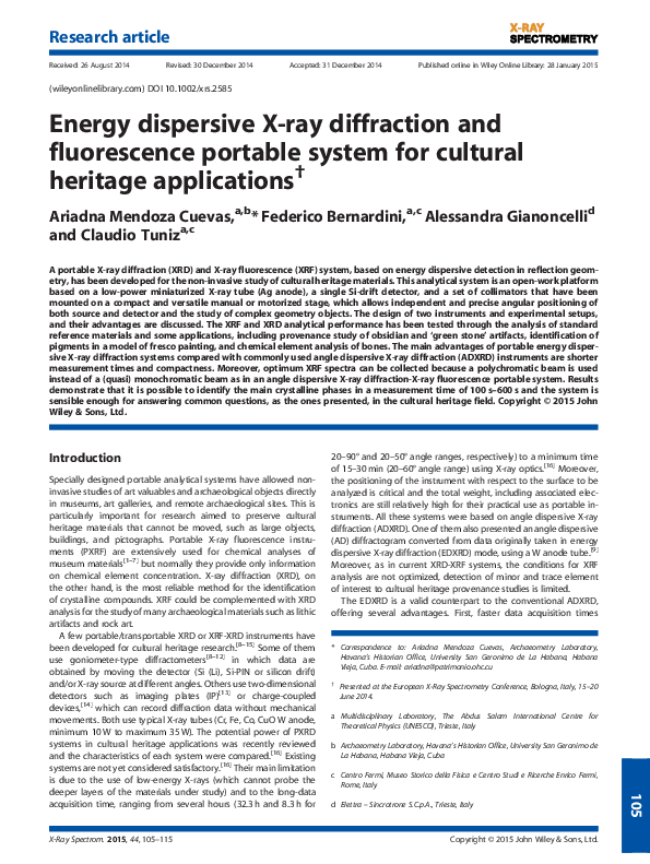 (PDF) Energy dispersive X-ray diffraction and fluorescence portable ...