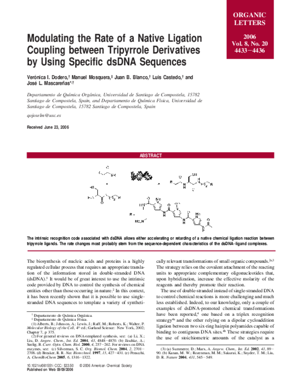(PDF) Modulating the Rate of a Native Ligation Coupling between ...
